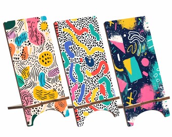 Van Gogh Painting Wood Phone Stand, Holder, Gift, Docking Station for iPhone 15 14 13, Samsung ...