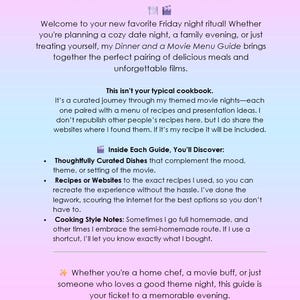 Cinderella Dinner and a Movie Menu Guide - Etsy