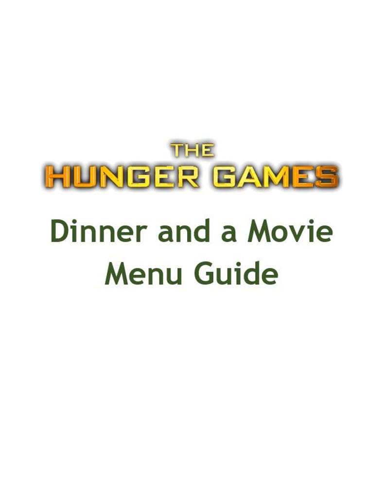 The Hunger Games Dinner and Movie Menu Guide - Etsy