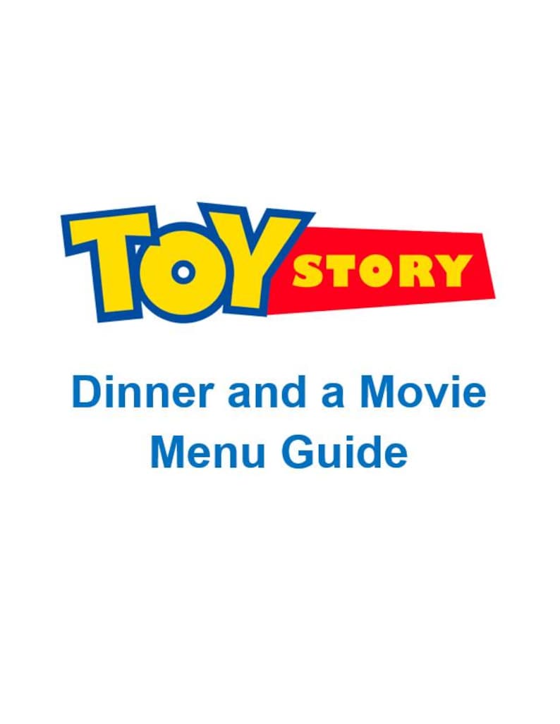 Toy Story Dinner and a Movie Menu Guide - Etsy