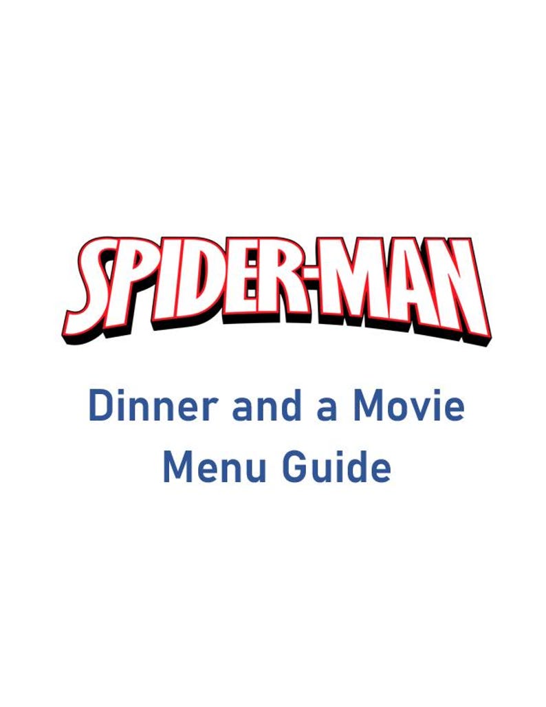 Spider-man Dinner and a Movie Menu Guide - Etsy
