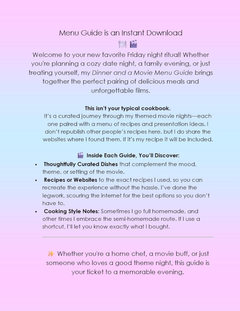 The Addams Family Dinner and a Movie Menu Guide - Etsy