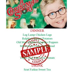 A Christmas Story Dinner and a Movie Menu Guide - Etsy