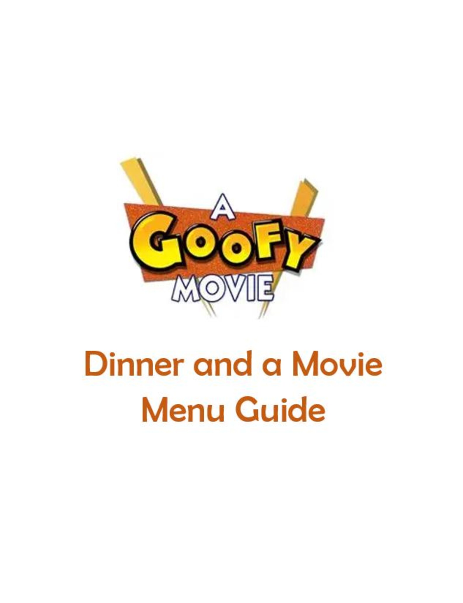 A Goofy Movie Dinner and a Movie Menu - Etsy