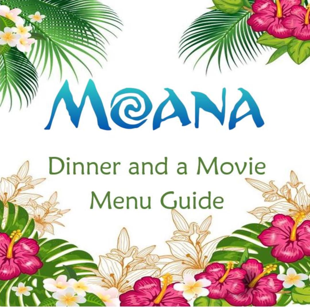 Moana Dinner and a Movie Menu Guide - Etsy Australia