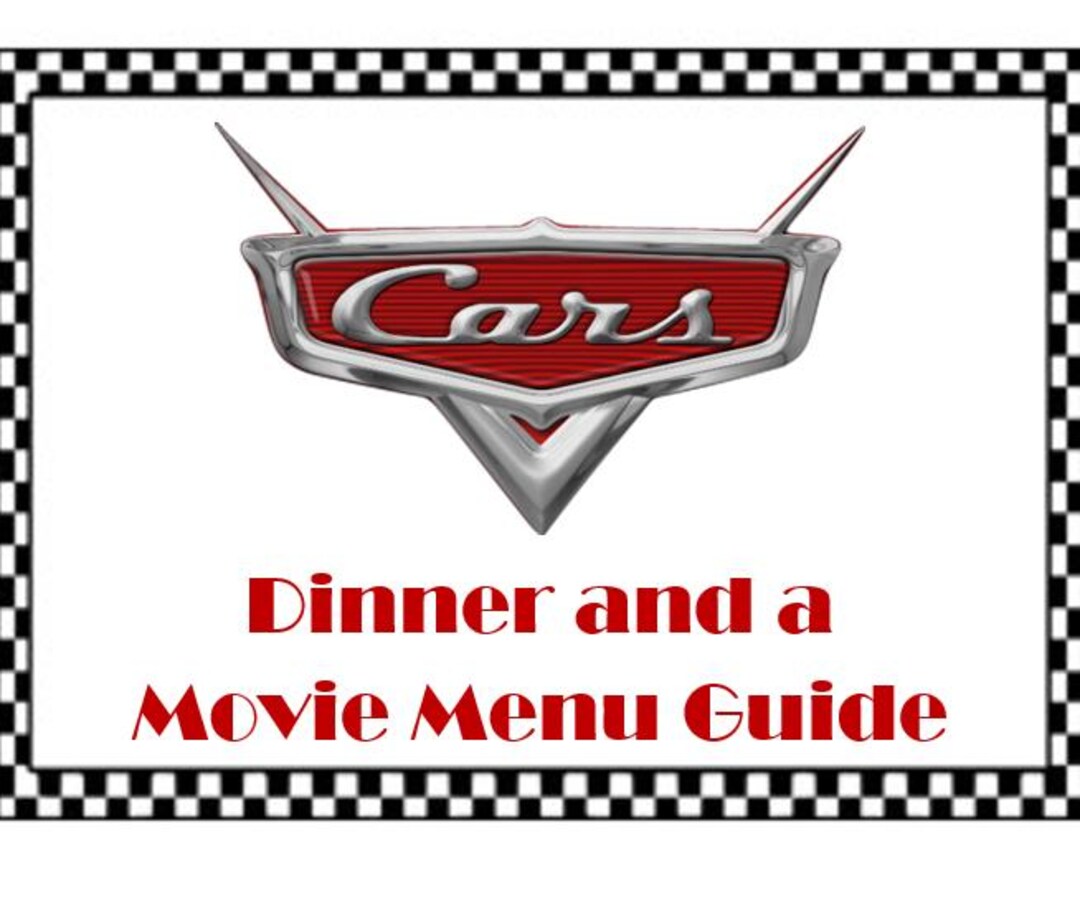 CARS Dinner and a Movie Menu Guide - Etsy