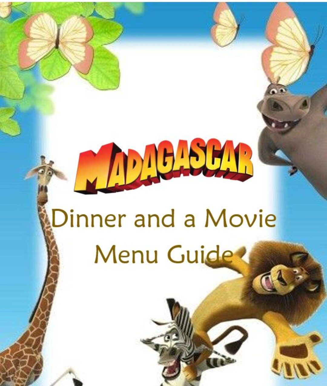 Madagascar Dinner and a Movie Menu Guide - Etsy