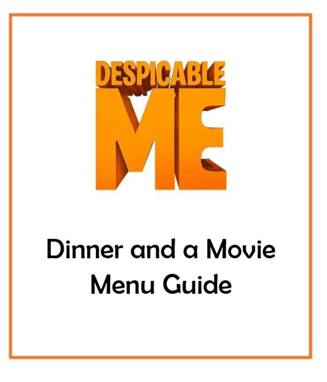 Despicable Me Dinner and a Movie Menu Guide - Etsy