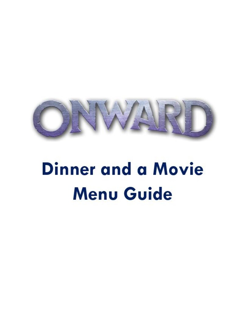 Onward Dinner and a Movie Menu Guide - Etsy