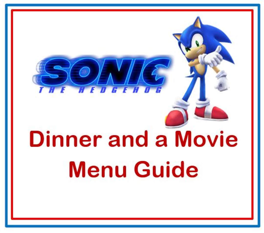 Sonic Dinner and a Movie Menu Guide - Etsy