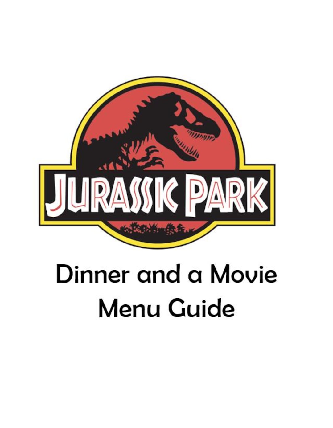Jurassic Park Dinner and a Movie Menu Guide - Etsy