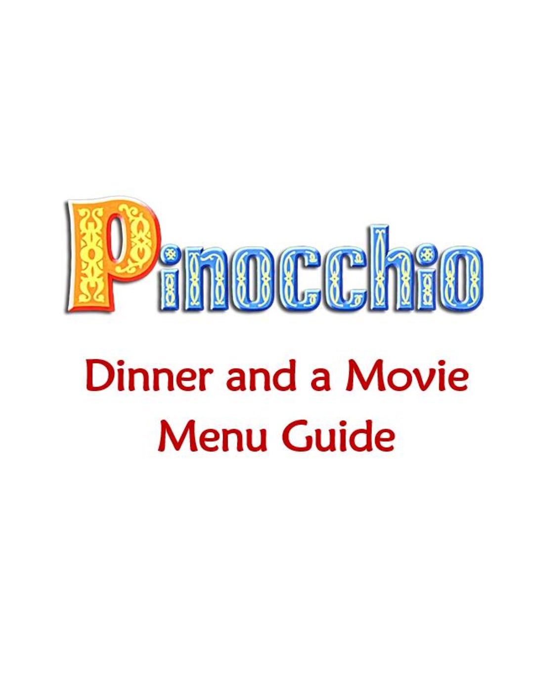 Pinocchio Dinner and a Movie Menu Guide - Etsy