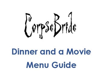 Frankenweenie Dinner and a Movie Menu Guide - Etsy