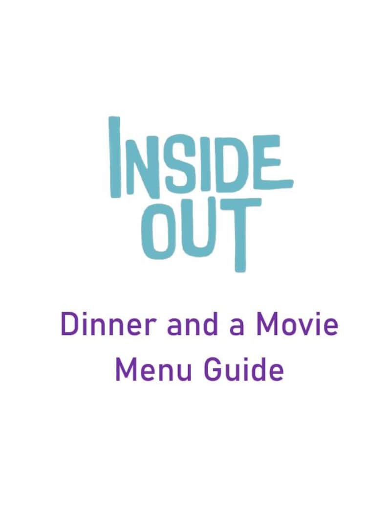 Inside Out Dinner and a Movie Menu Guide - Etsy