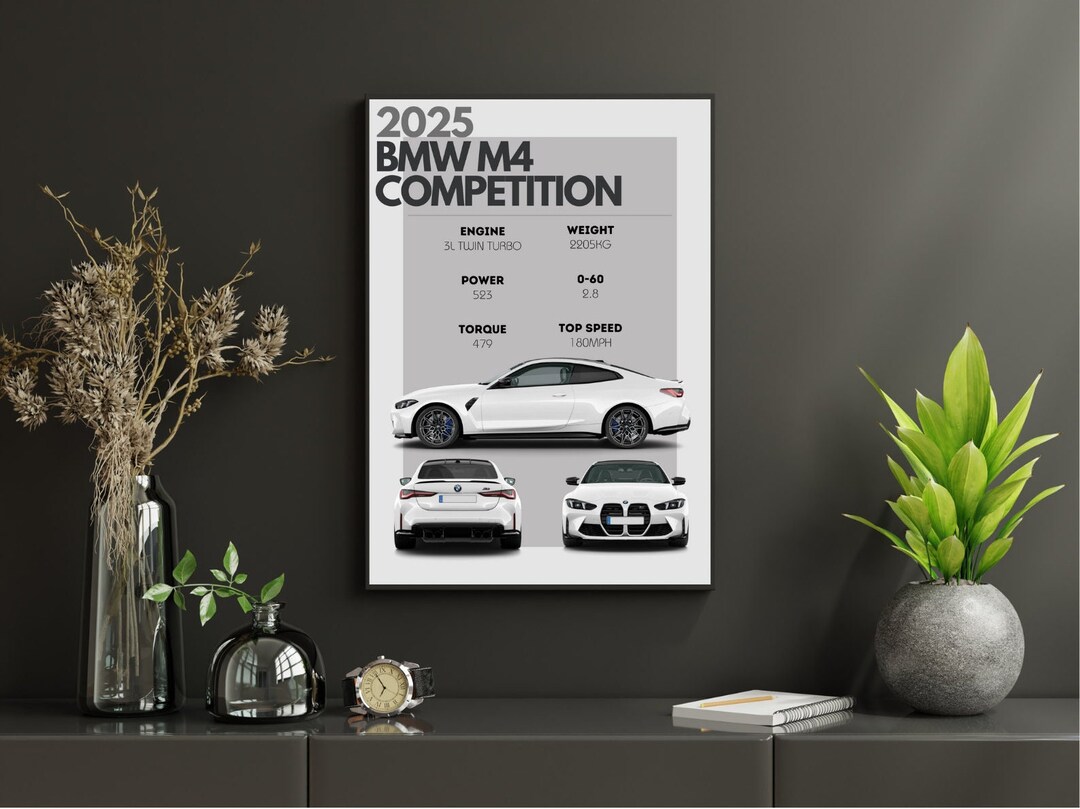 BMW M4 Competition Poster Car Digital Poster Office Poster Garage Decor ...