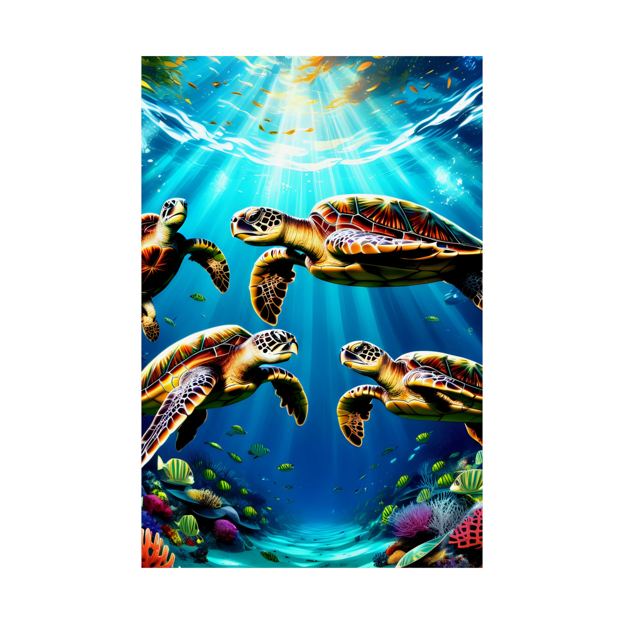 Sea Turtle Poster, Cute Turtle Poster, Turtle Poster, Turtle ...