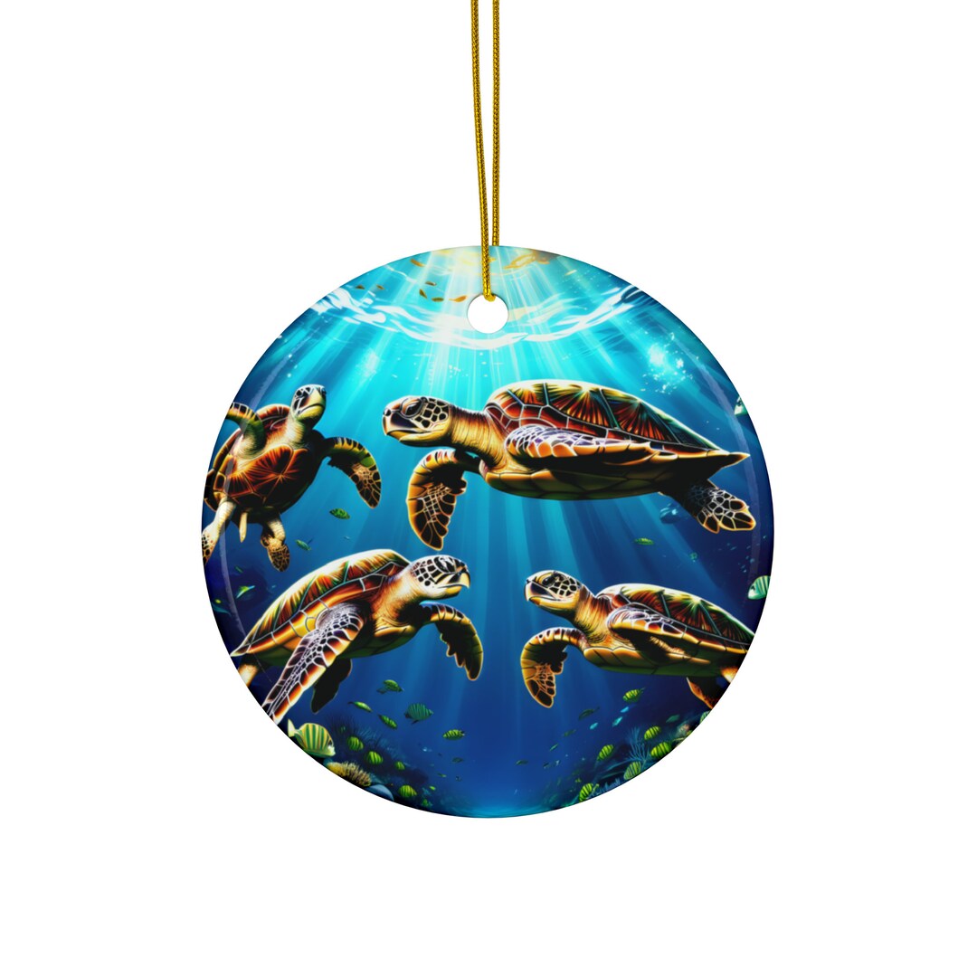 Sea Turtle Ornament, Cute Turtle Mug Ornment, Turtle Ornament, Turtle ...