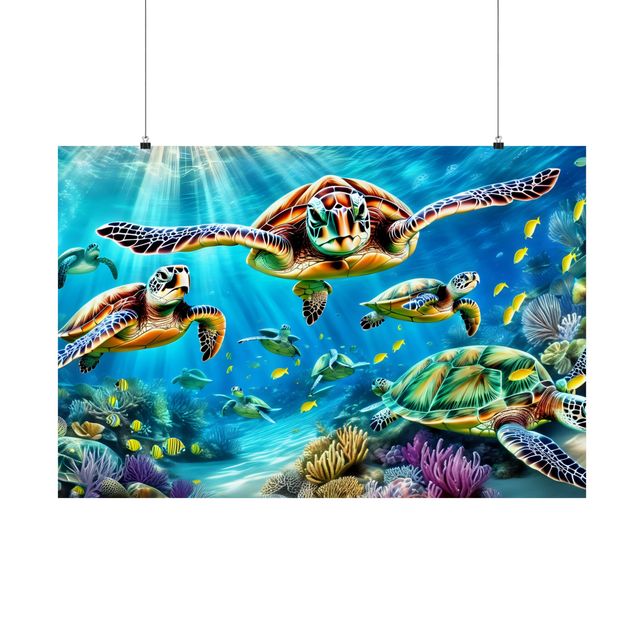 Sea Turtle Poster, Cute Turtle Poster, Turtle Poster, Turtle ...