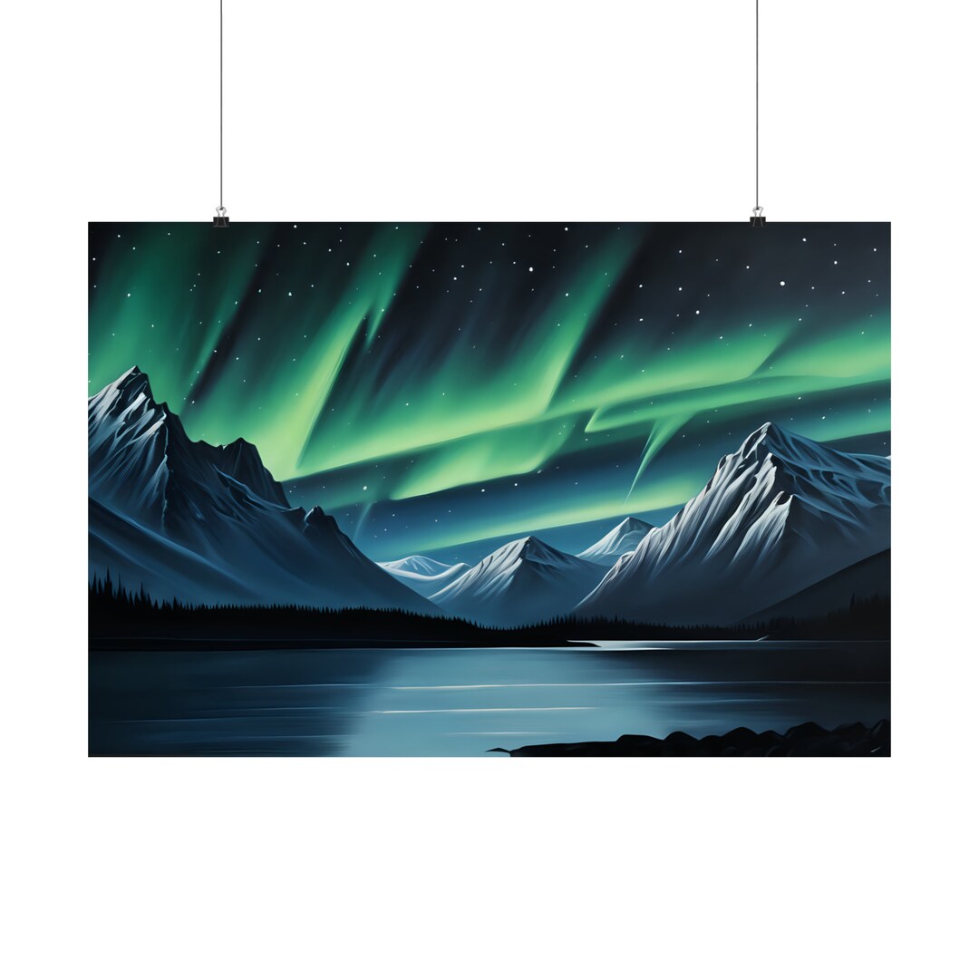 Northern Lights Poster Aurora Borealis Poster, Northern Lights Poster ...