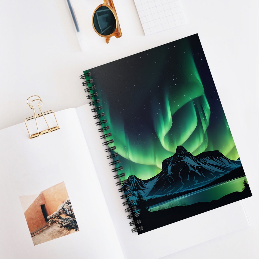 Northern Lights Notebook, Aurora Borealis, Northern Lights, Colorful ...