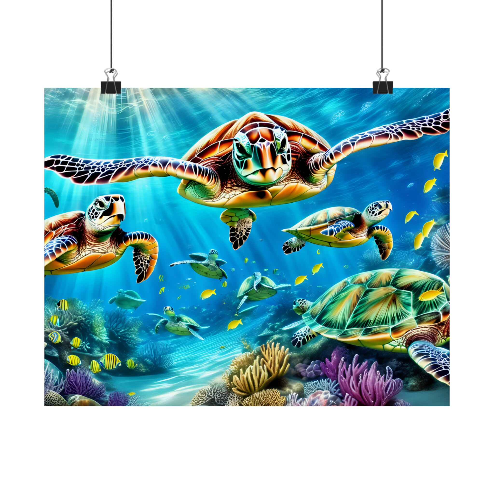 Sea Turtle Poster, Cute Turtle Poster, Turtle Poster, Turtle ...