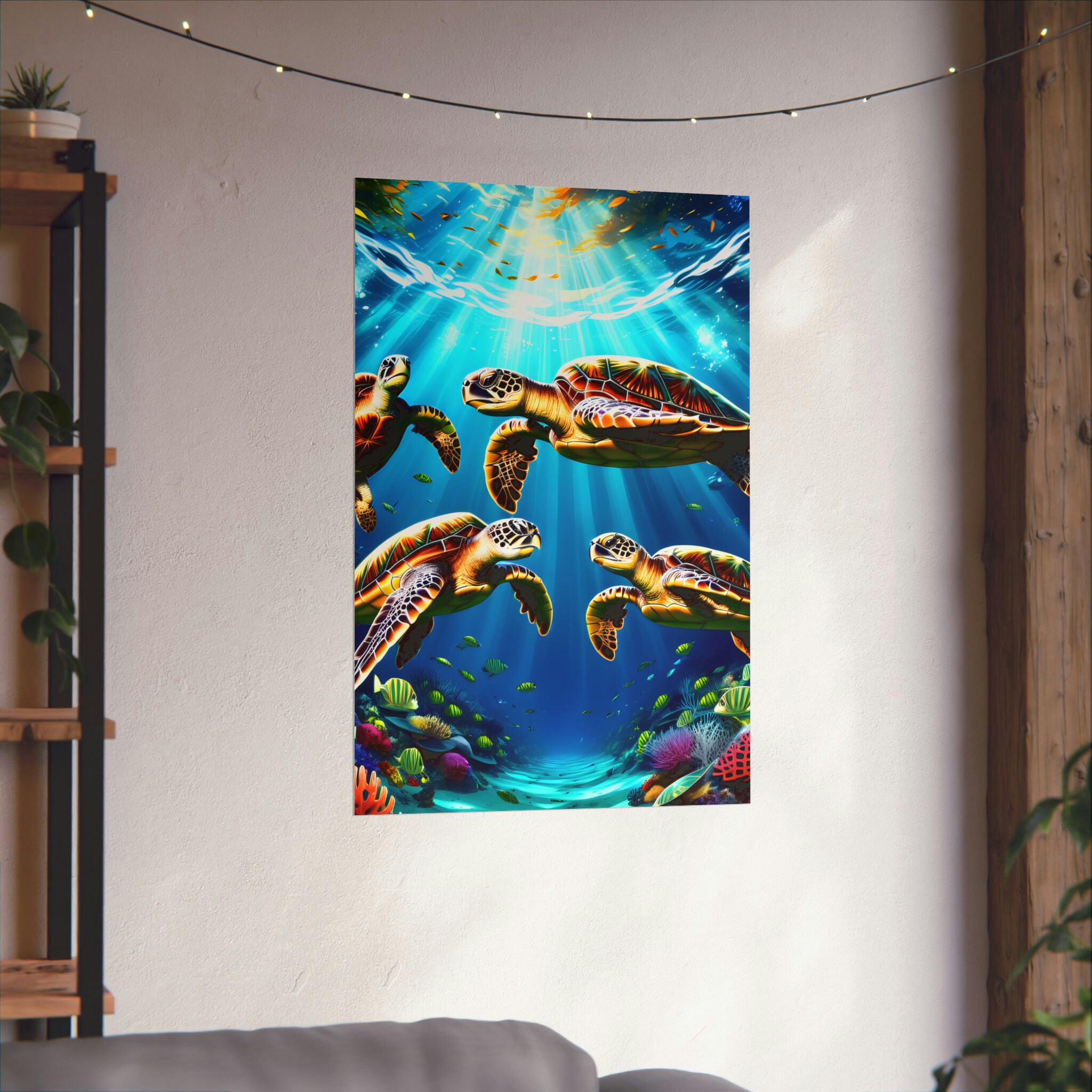 Sea Turtle Poster, Cute Turtle Poster, Turtle Poster, Turtle ...