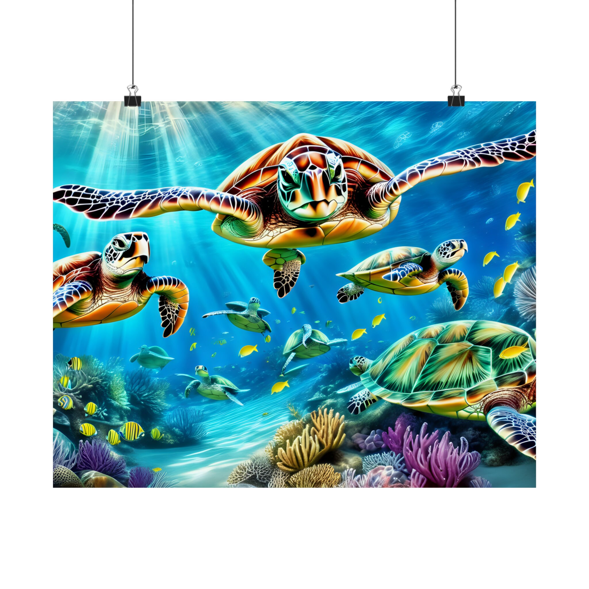 Sea Turtle Poster, Cute Turtle Poster, Turtle Poster, Turtle ...