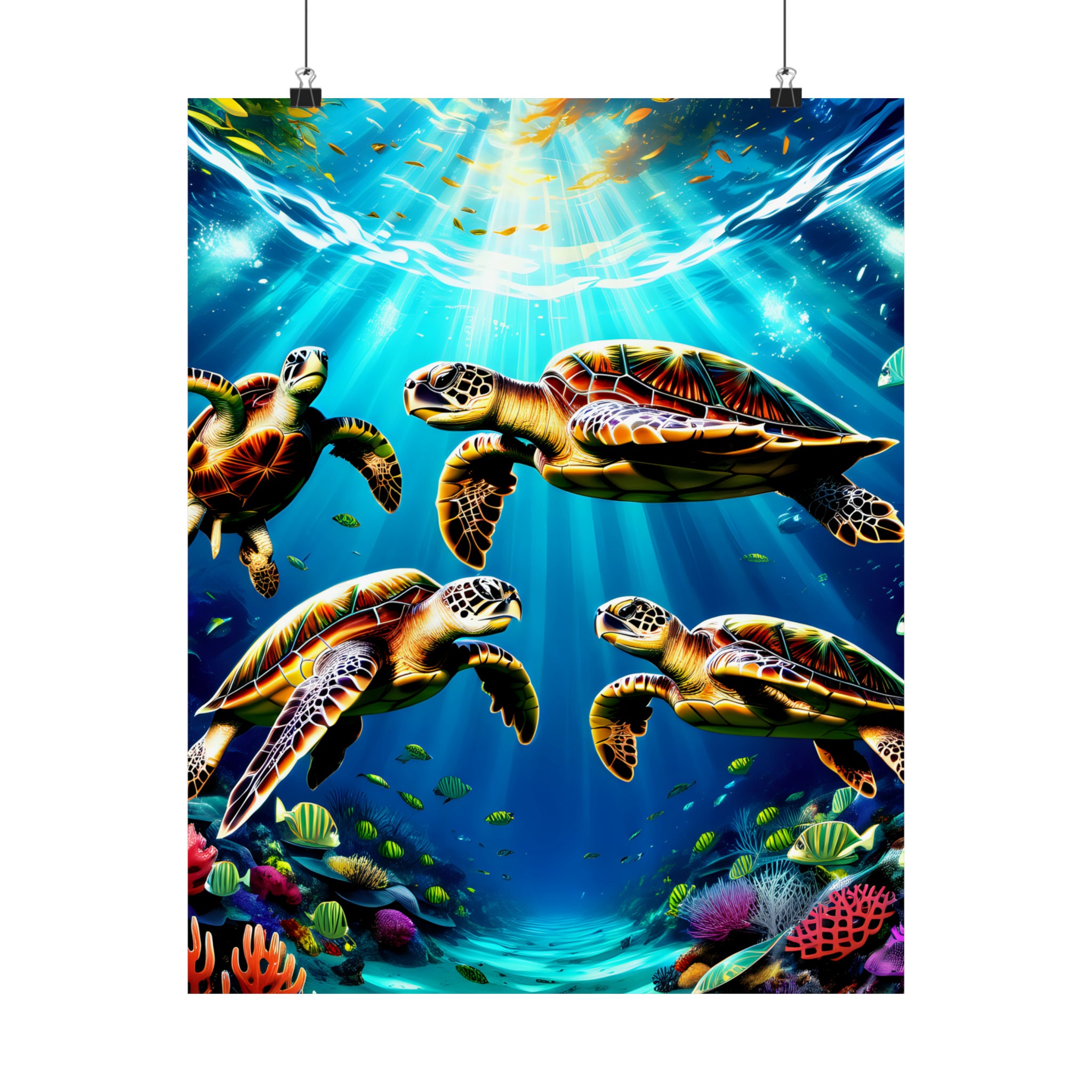 Sea Turtle Poster, Cute Turtle Poster, Turtle Poster, Turtle ...