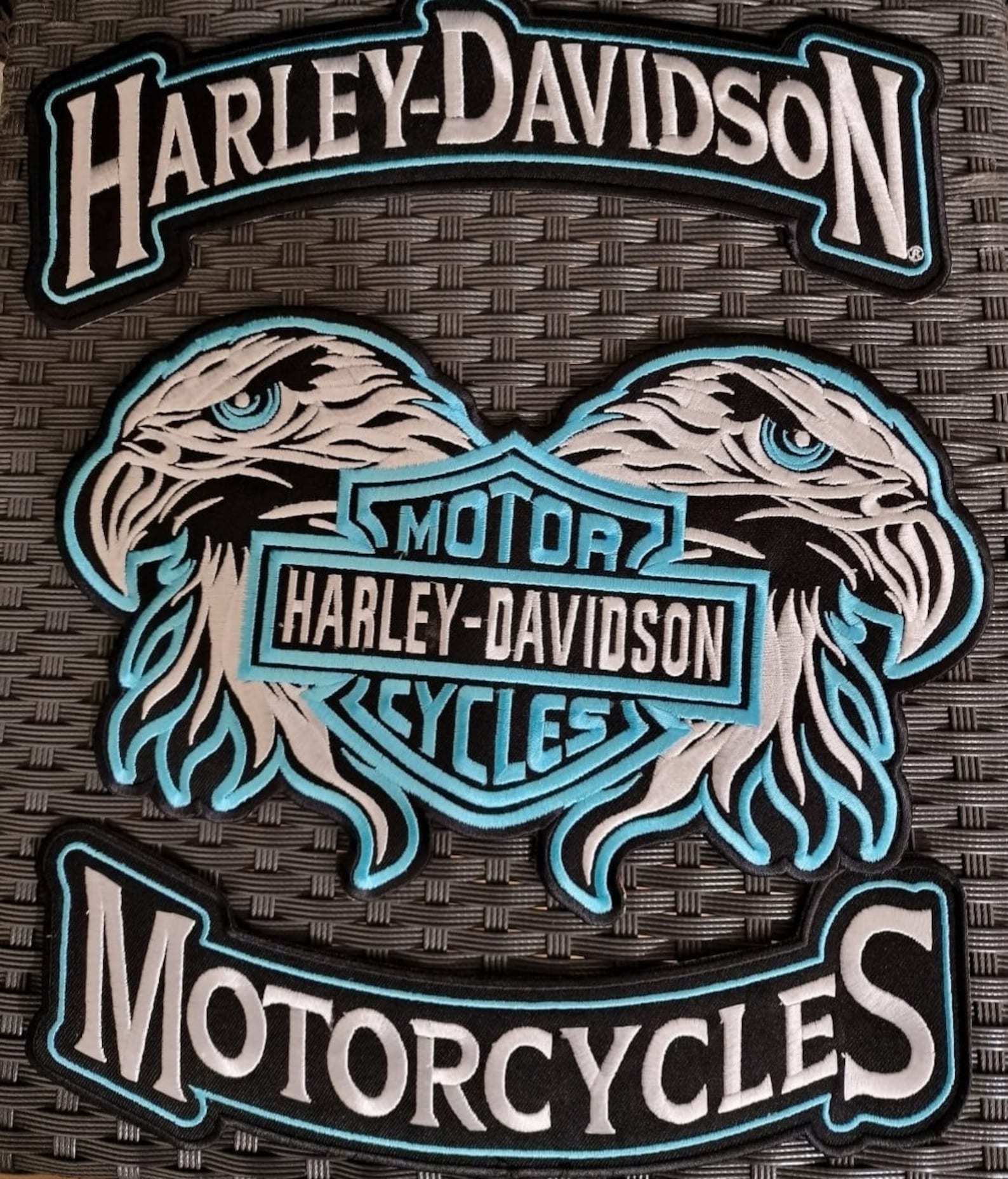 Harley Davidson Patch 3 Piece Eagle Patches for Jacket Motorcyclist ...