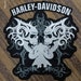 Harley Davidson Double Skull Large Patch 12" Motorcycle Jacket Back ...
