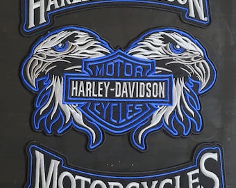 Harley Davidson Patch 3 Piece Eagle Patches for Jacket Motorcyclist ...