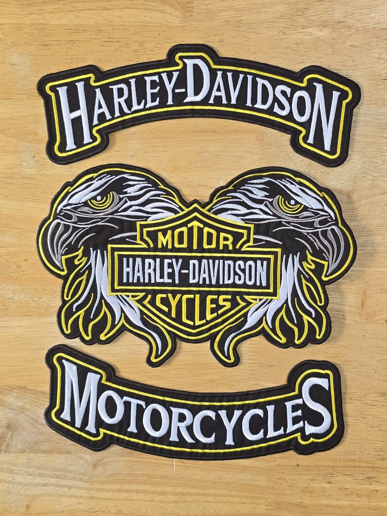 Harley Davidson Patch 3 Piece Blue Eagle Patches for Jacket ...
