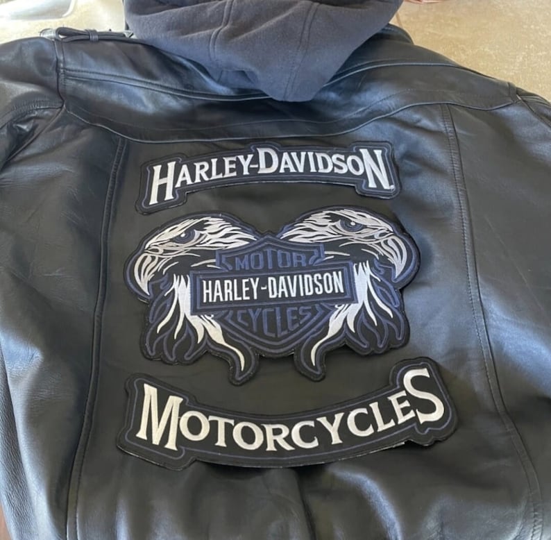 Harley Davidson Patch 3 Piece Blue Eagle Patches for Jacket ...