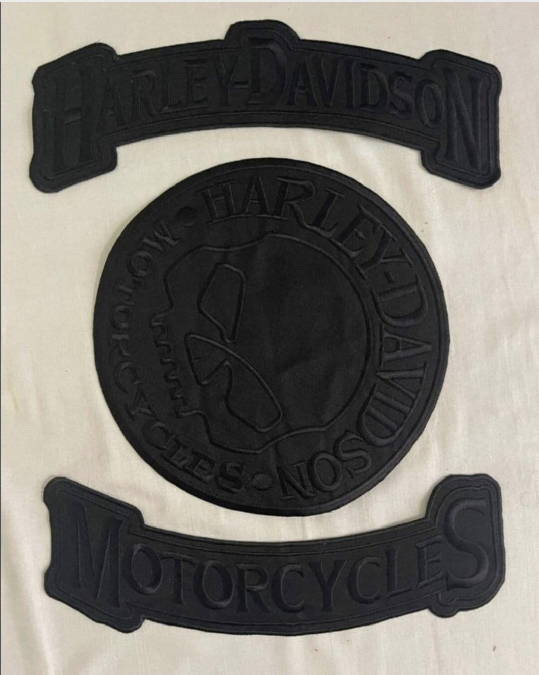 Harley Davidson Black Skull Embroidery Patch 30.5cm Iron on Embroidered ...