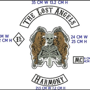 The Lost Angels Harmony 5 Pcs Bikers Patch Full Embroidery Iron on Set ...