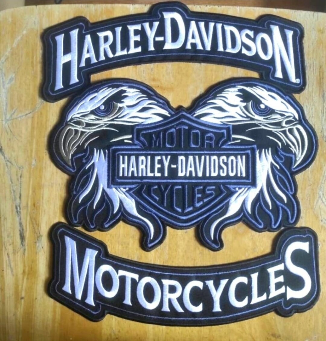 Harley Davidson Patch 3 Piece Blue Eagle Patches for Jacket ...