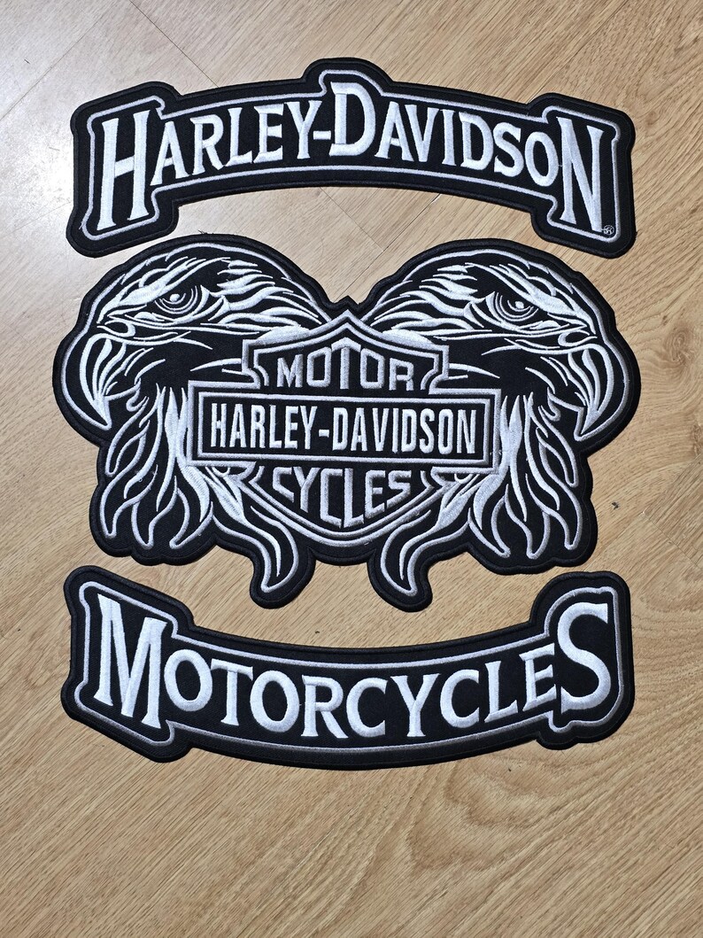 Harley Davidson Patch 3 Piece Blue Eagle Patches for Jacket ...