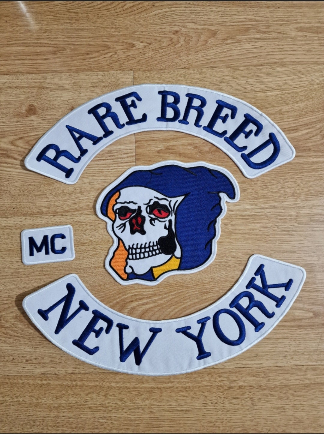 Rare Breed New York MC Embroidery Patches for Biker Jacket/ Vest Iron ...