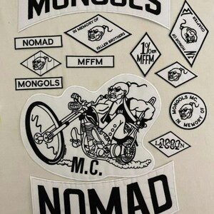 13pcs/ Set Mongols Nomad Biker Vest Embroidery Patch 1% IN Memory ...