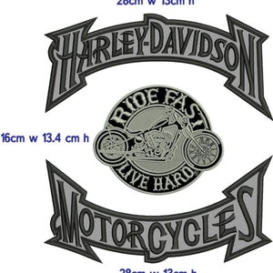 Harley Davidson Rockers Ride Fast Biker Patch Vest/jacket New Set of 3 ...