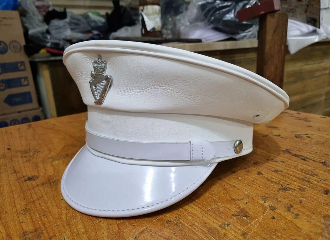 Military Marching Band White Peak Cap, Peaked Hat Headgear - Etsy