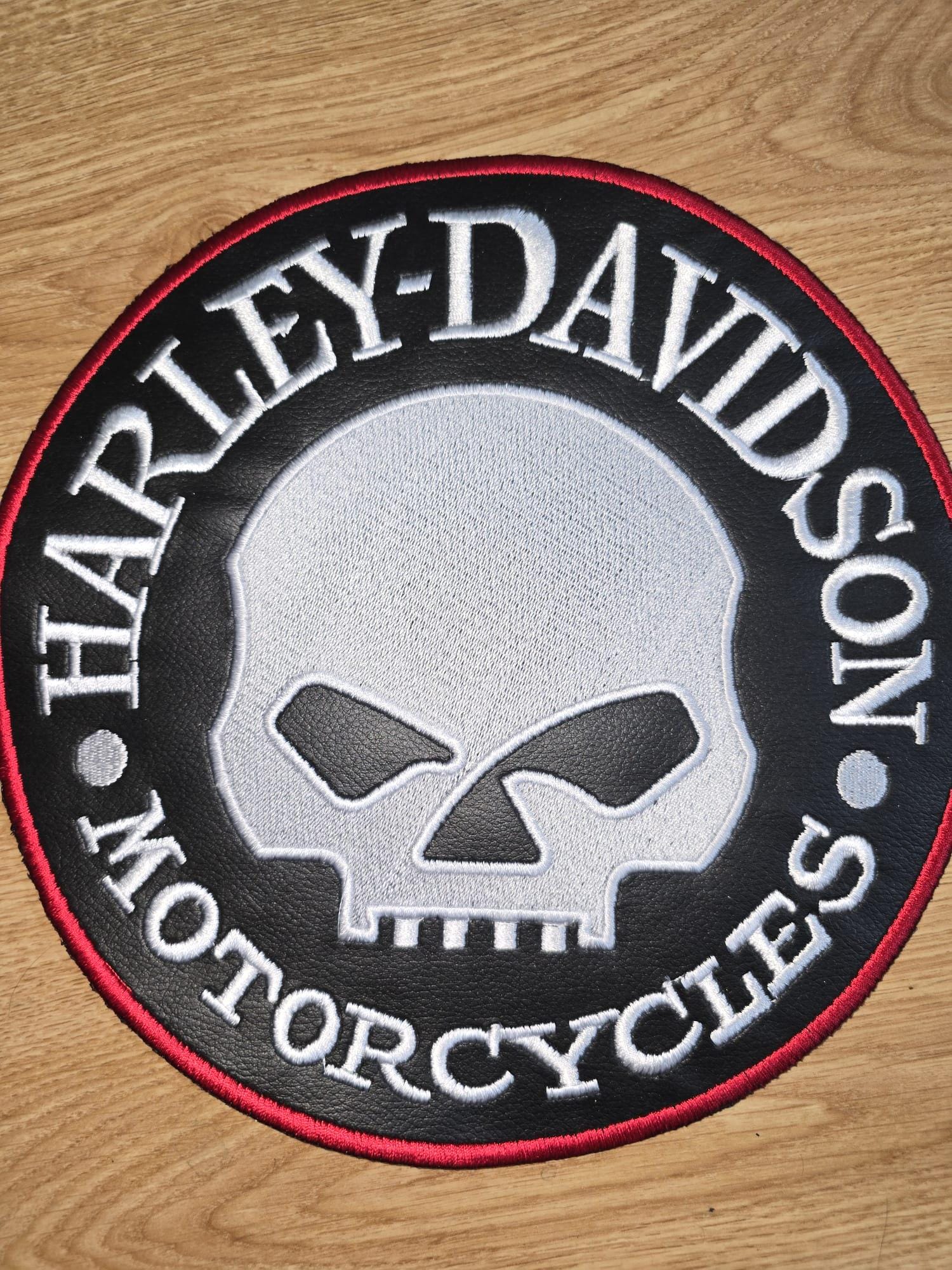 Harley Davidson Black Skull Embroidery Patch 30.5cm Iron on Embroidered ...