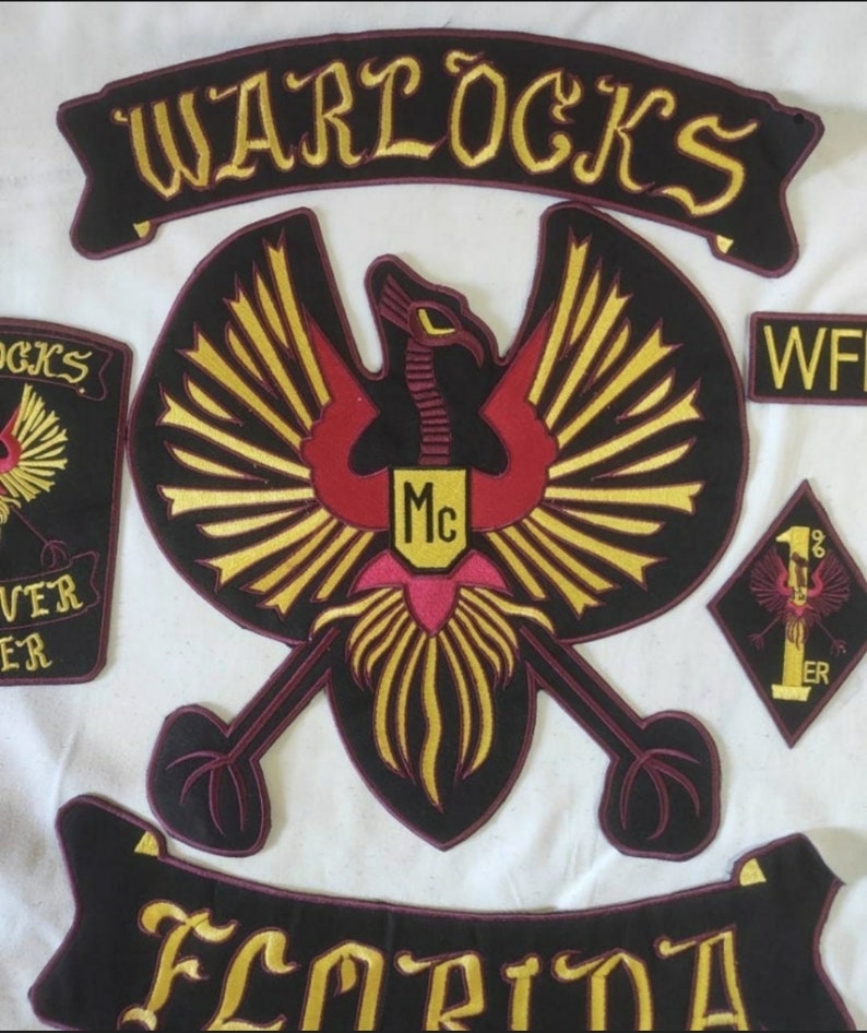 Warlocks Florida Mc Jacket 35CM Iron on Embroidered 06 Pcs Set - Etsy
