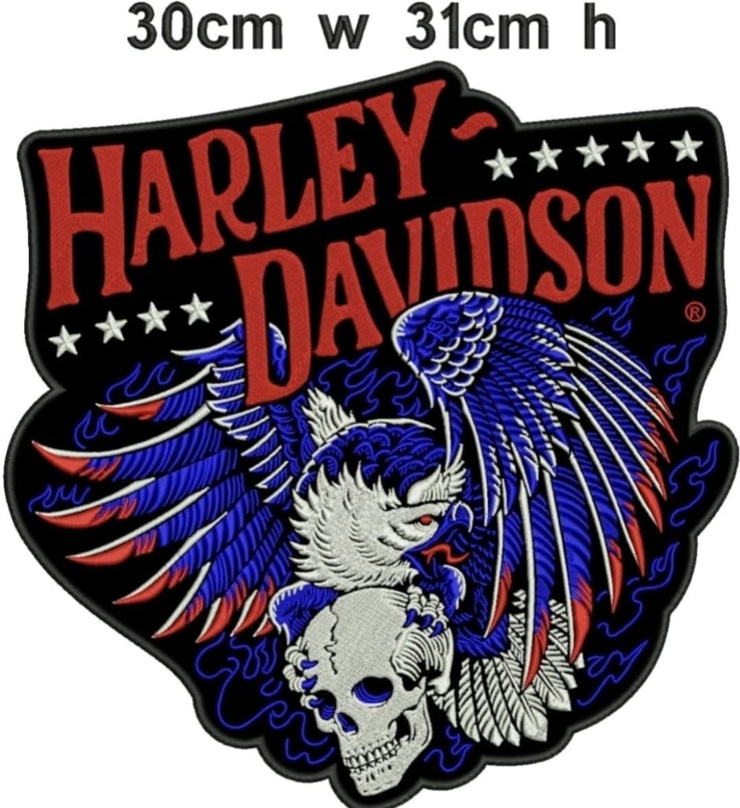 Harley Davidson Large Size Embroidery Patch Iron On - Etsy