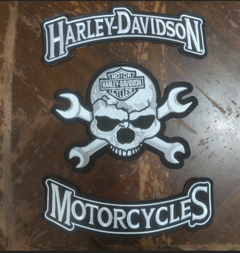 Harley Davidson G-skull Rockers Willie Embroidery Patches Set Iron on ...