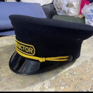 Train Conductor Railway Cap Railroad Officer Style Hat - Etsy
