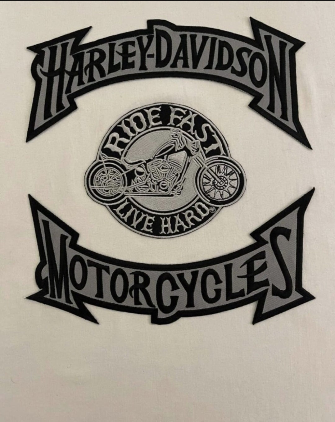 Harley Davidson Rockers Ride Fast Biker Patch Vest/jacket New Set of 3 ...