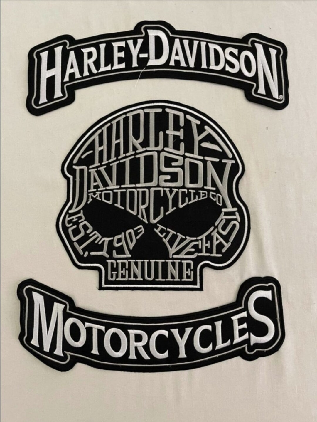 Harley Davidson New Style Patch Black Set of 3 Pcs Iron On - Etsy