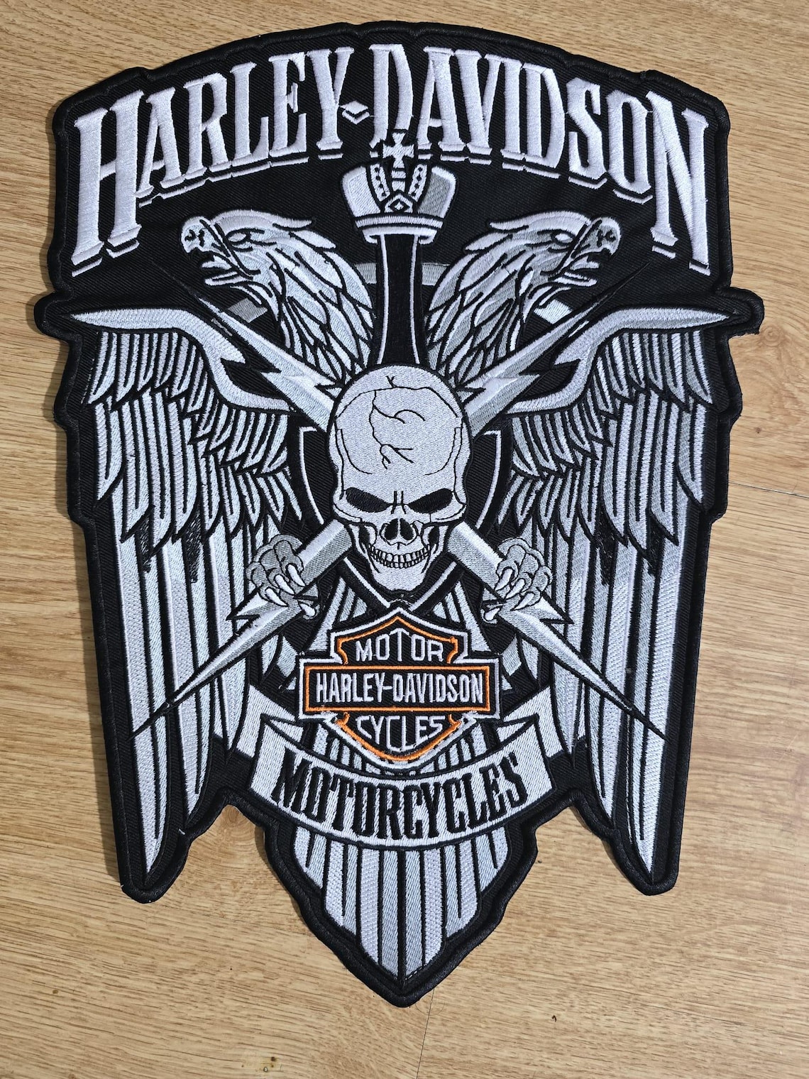 Harley Davidson WINGS SKULL Large Back Patch for Custom Biker Vest - Etsy