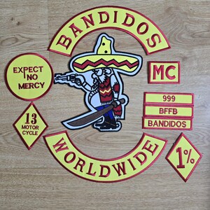 Bandidos Nomads/texas/worldwide Mc Iron on Embroidered Set Applique - Etsy